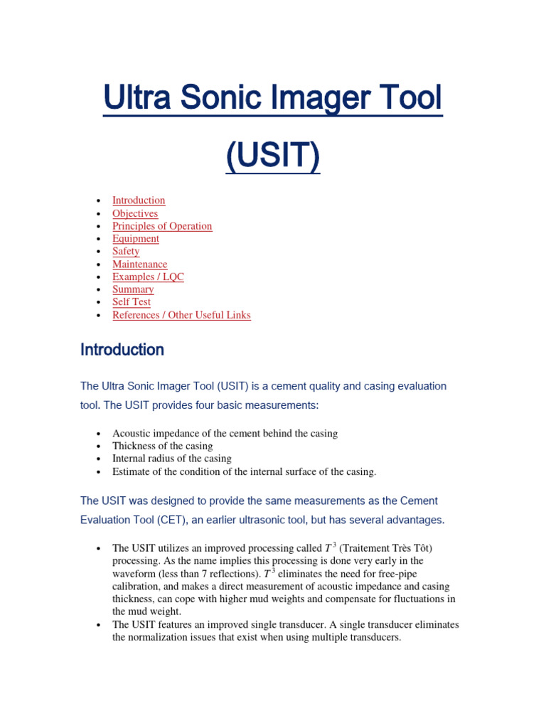 UltraSonic Imager Tool (USIT) 1 | Download Free PDF | Digital Signal ...