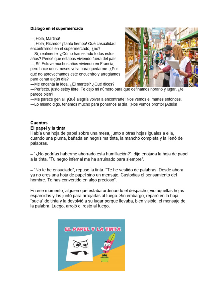 Diálogo en el supermercado | PDF