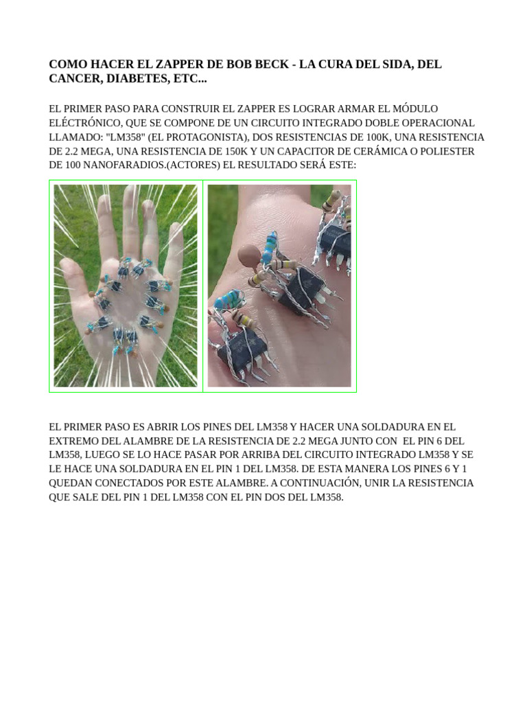 Como Hacer El Zapper | PDF | Resistor | Diodo emisor de luz