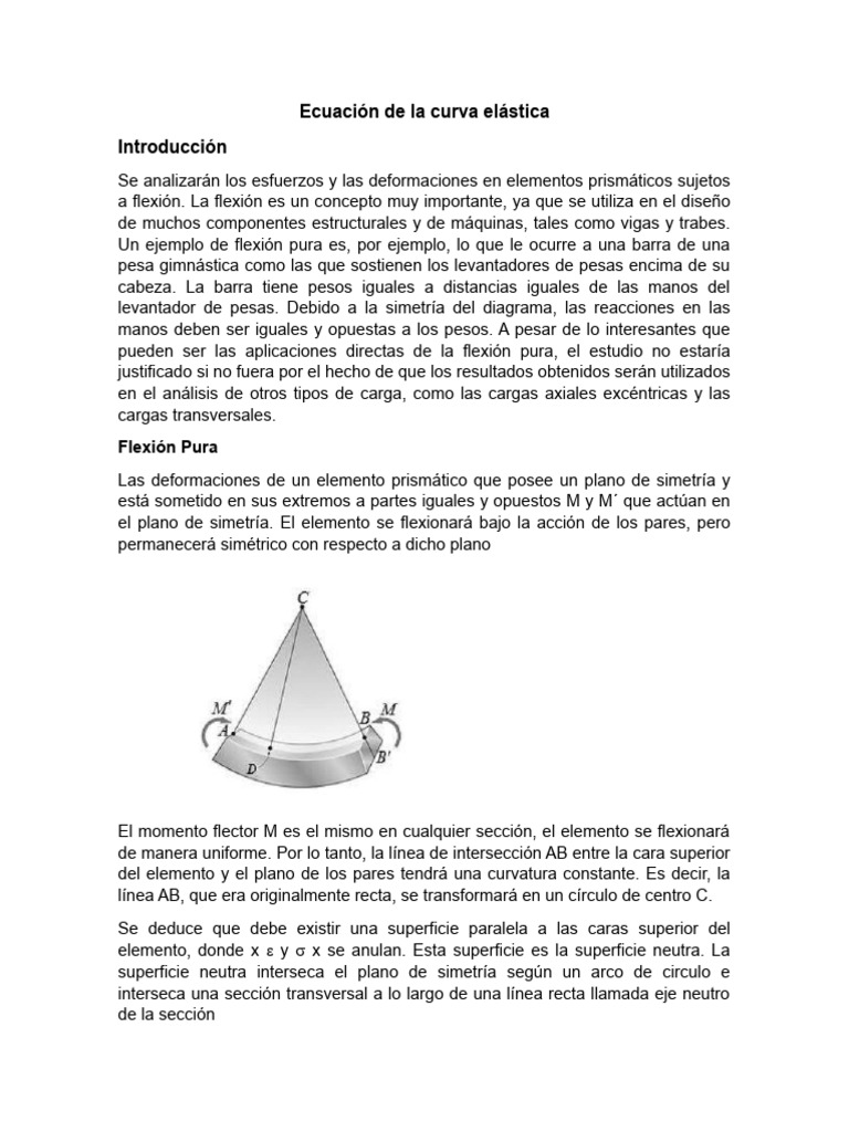 Ecuación de La Curva Elástica | PDF | Doblar | Viga (Estructura)