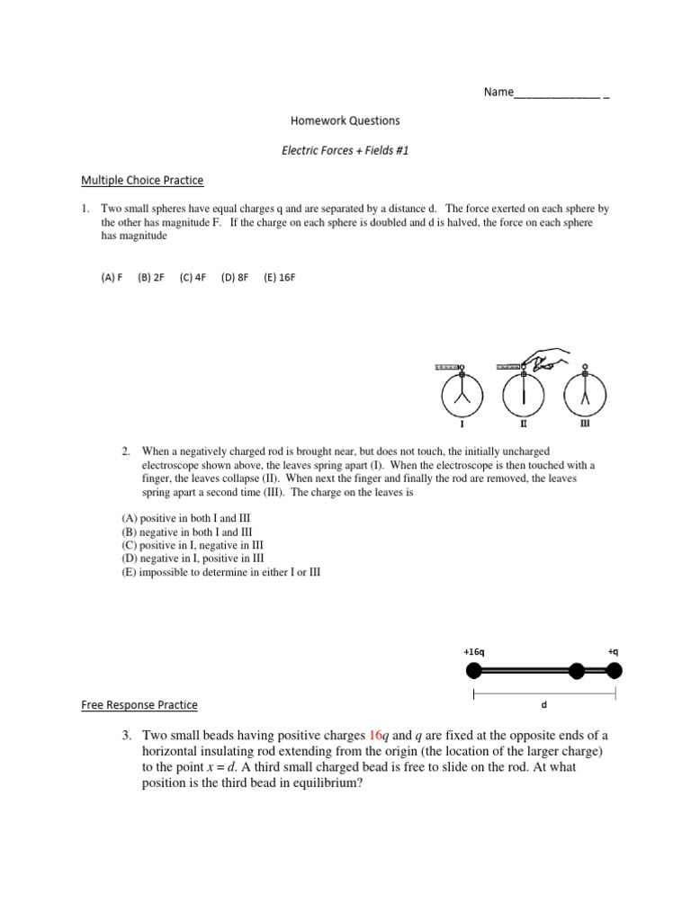 worksheet_1__coulombs_law_ | PDF | Electric Charge | Force