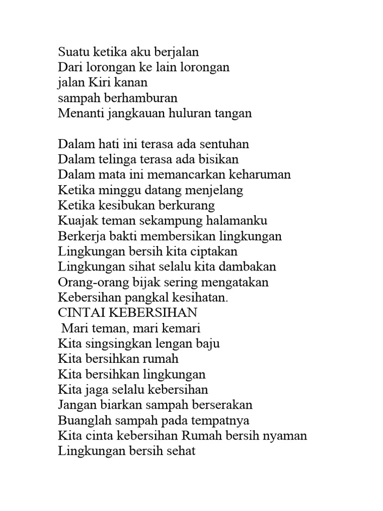 Sajak Kebersihan | PDF