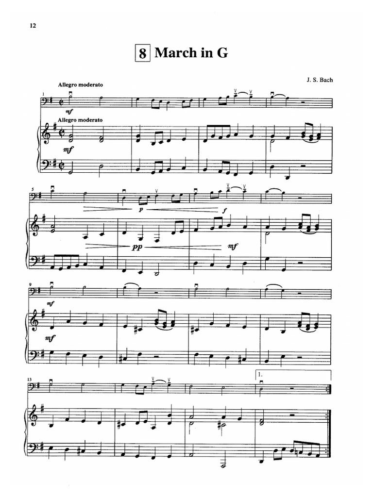 8 - March in G - Bach | PDF