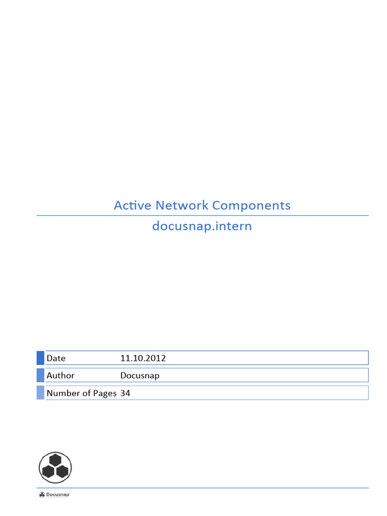 Active Network Component Overview | PDF | Internet Protocols | Ip Address