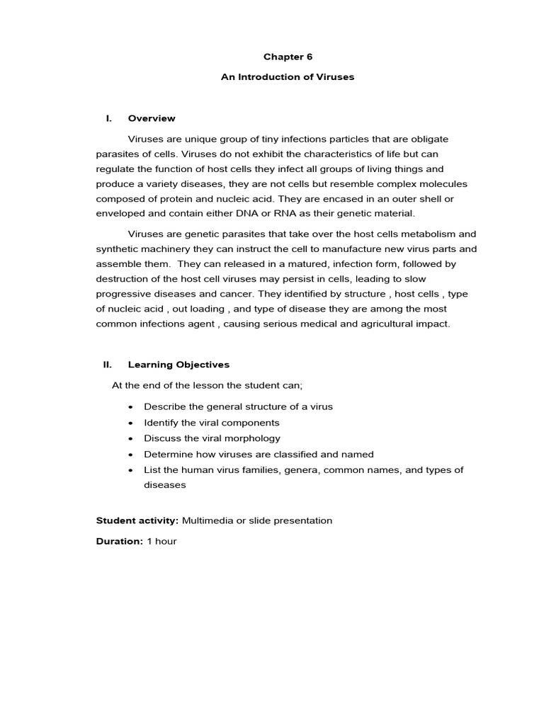 An Introduction Of Viruses Pdf Virus Infection 