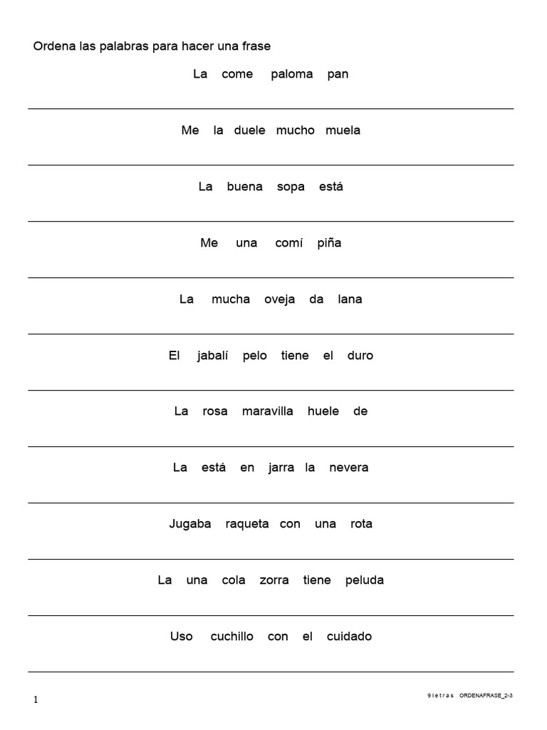 Ordena Palabras 4 | PDF | Alimentos