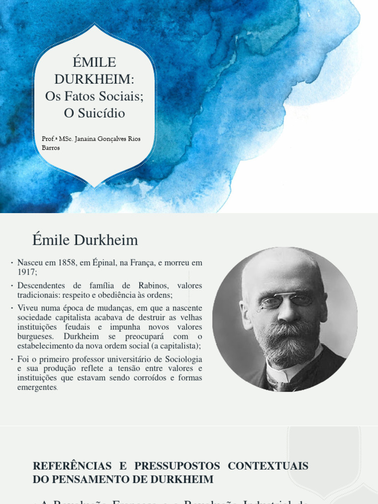 Émile Durkheim | PDF | Émile Durkheim | Sociologia