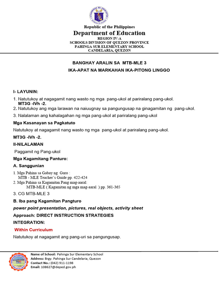 LP DEMO MTB Mle 3 Q4 WEEK 7 | PDF