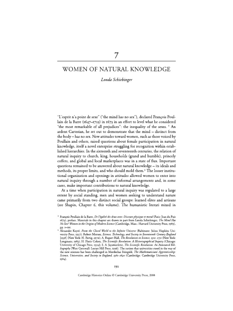 4-Sciebinger - Women of Natural Knowledge | PDF