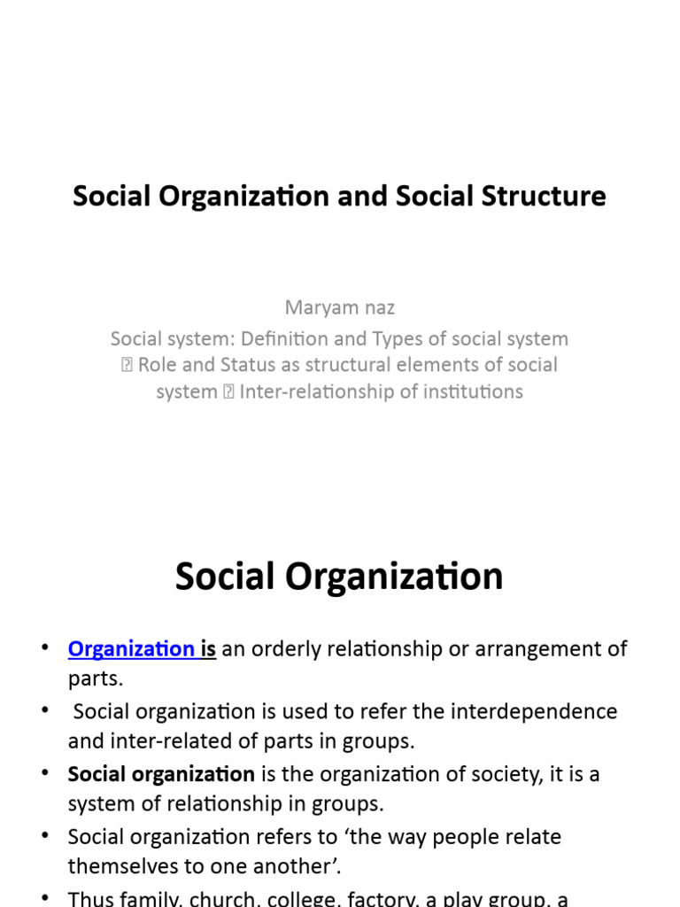 Social Organization and Social Structure 23102023 104242am | PDF ...