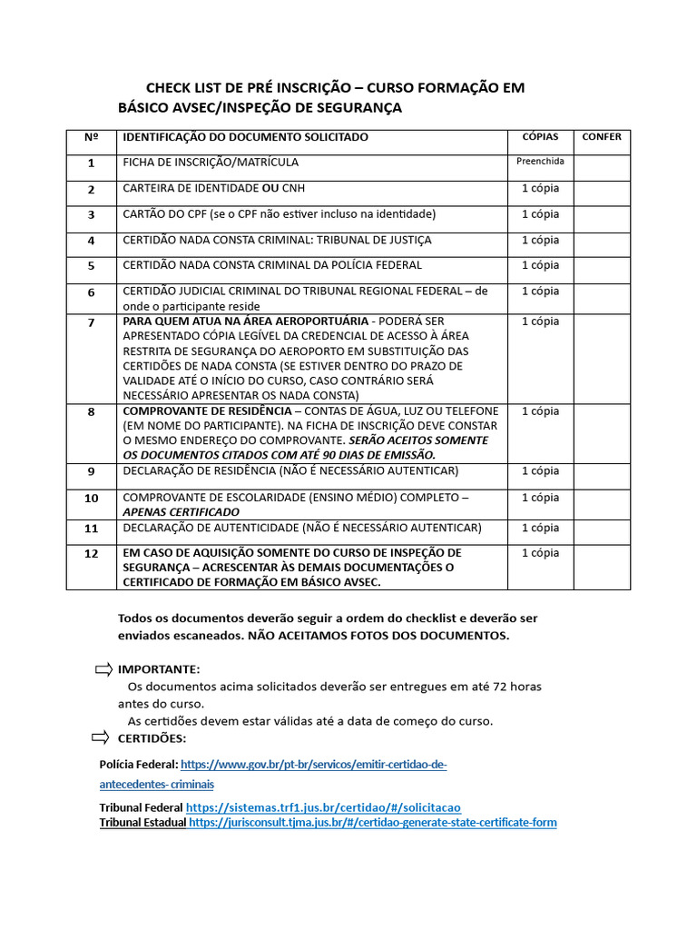 Check List - Maranhão - Ma | PDF | Brasil