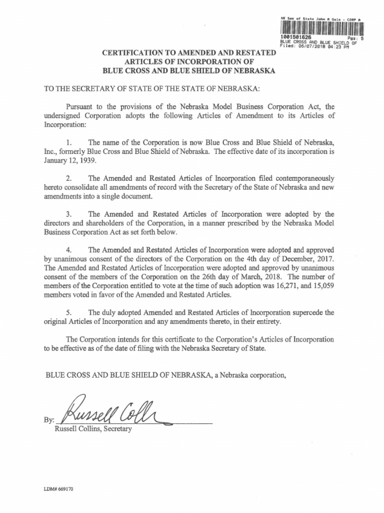 Articles of Incorporation PDF Indemnity Articles Of Association