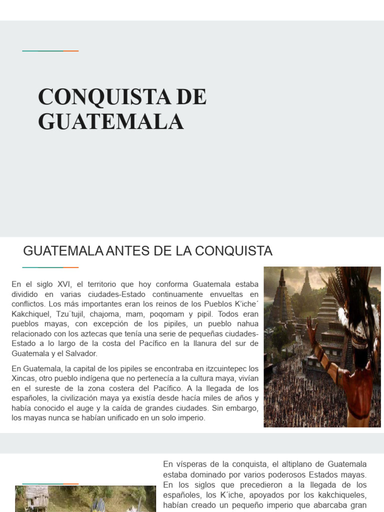 Historia de la Conquista de Guatemala | PDF | Civilización maya ...