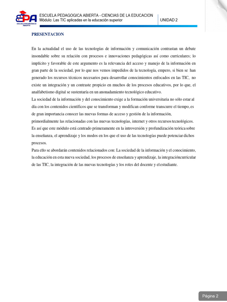 Modulo 1 Tic Unidad 2 | PDF | Enseñando | Moodle