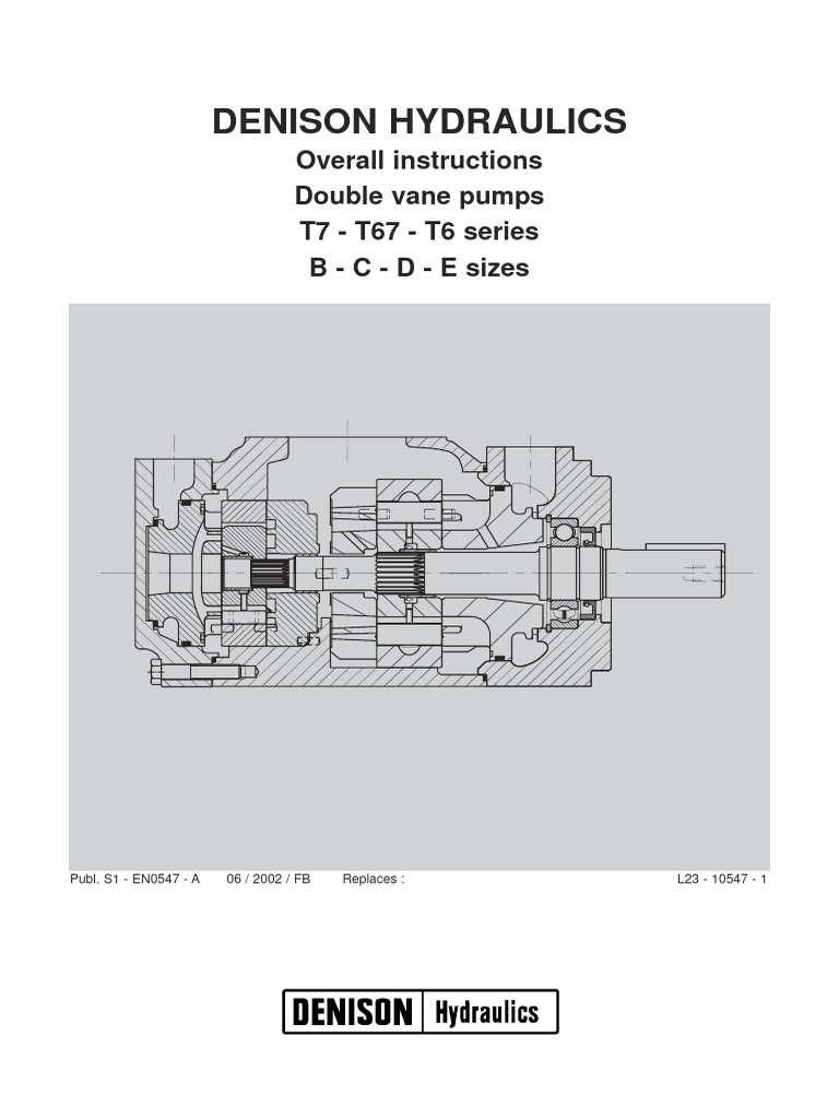 Denison T7-T67-T6 Series Service Manual | PDF | Pump | Hydraulics