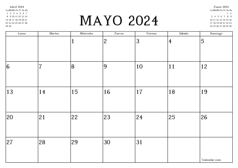 Calendario Mayo | PDF