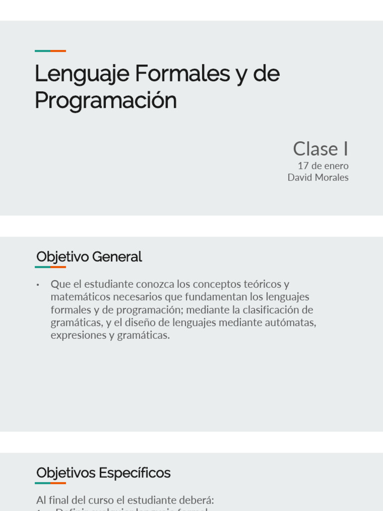 III - CONTENIDO - Lenguaje Formales y de Programación - CLASE 1 | PDF | Lenguaje de programación ...