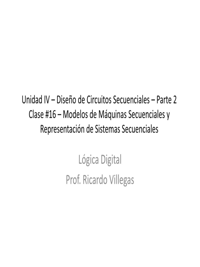 Clase #16 - Circuitos Secuenciales - Parte 2 | PDF | Ingeniería Informática | Ingeniería Electrónica