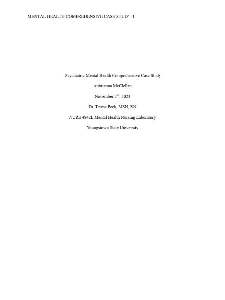 Mental Health Case Study | Download Free PDF | Mental Disorder ...