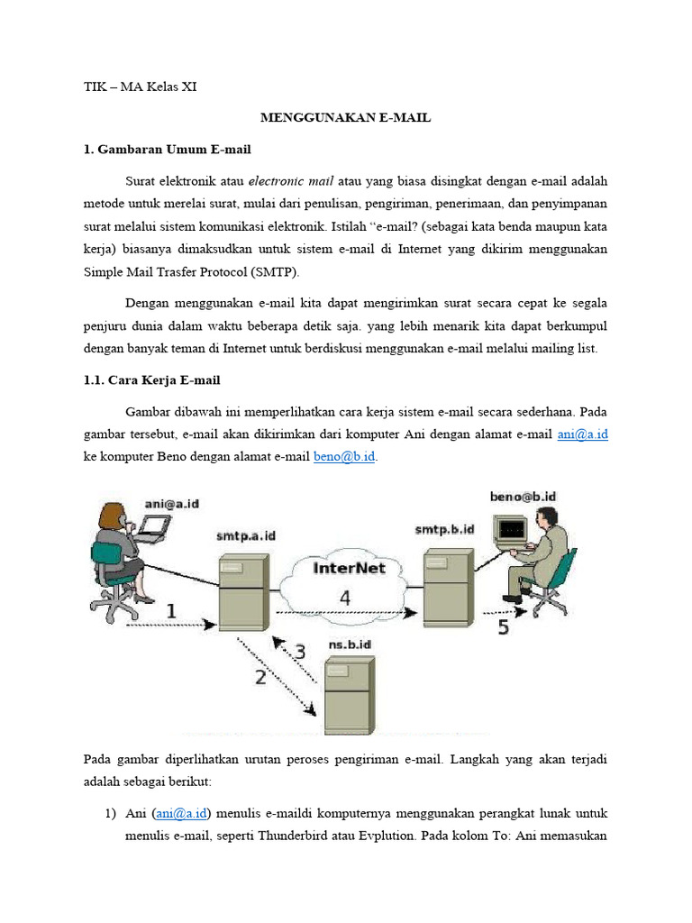 TIK XI Pert 4 - Cara Menggunakan E-Mail | PDF | Komputer