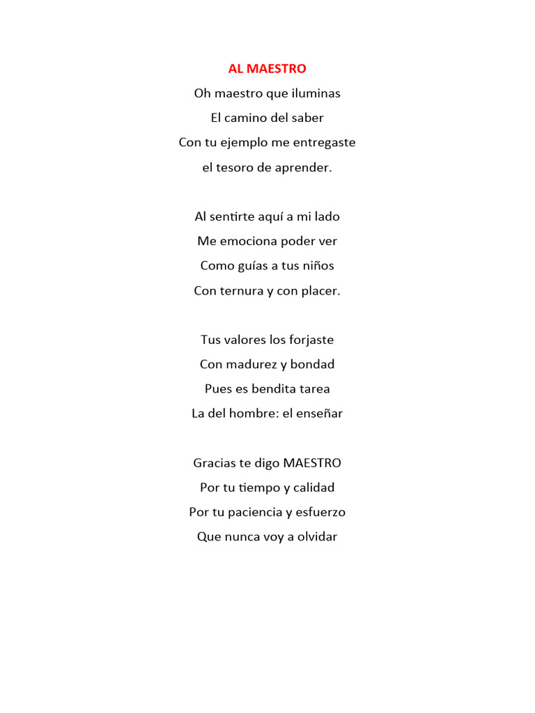 Poema al Maestro Jubilado | PDF