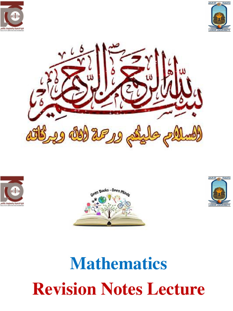 Revision Notes Lecture | PDF | Function (Mathematics) | Polynomial