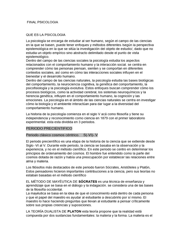 Que Es La Psicologia? | PDF | Positivismo | Sicología