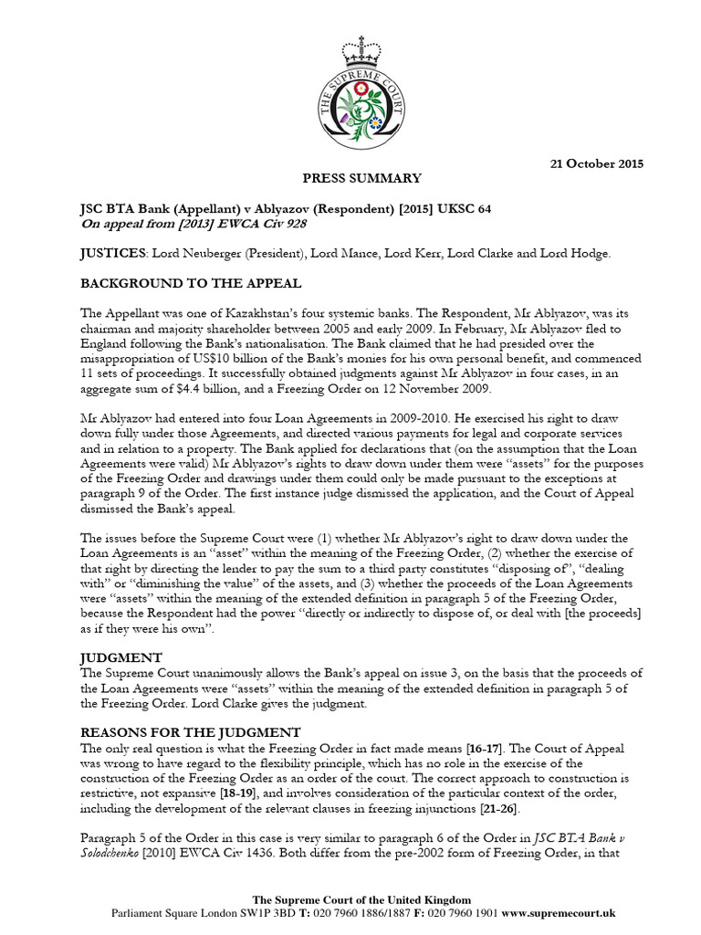 Uksc 2013 0203 Press Summary | PDF | Judgment (Law) | Public Law