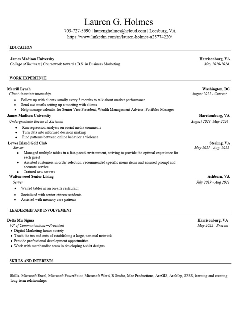 Lauren Holmes Resume | PDF | Computing