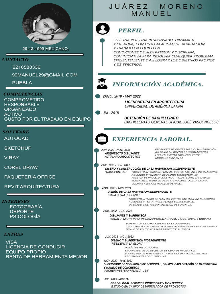 CV Manuel Jm. | PDF | Diseño | Arquitecto