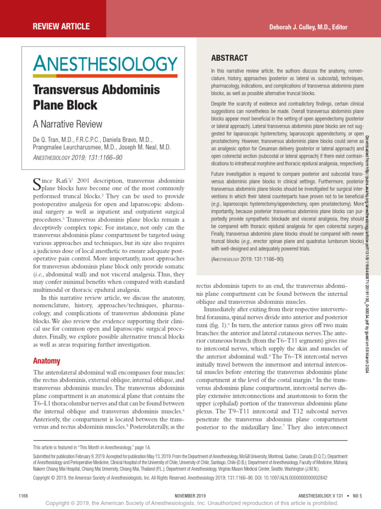 Tap 3 | PDF | Anesthesia | Abdomen