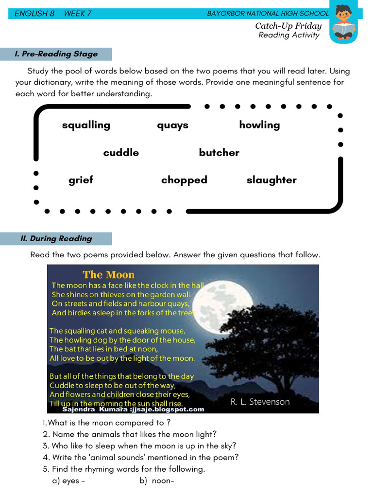 Reuben Bright Poem Analysis Guide | PDF | Language Arts & Discipline ...