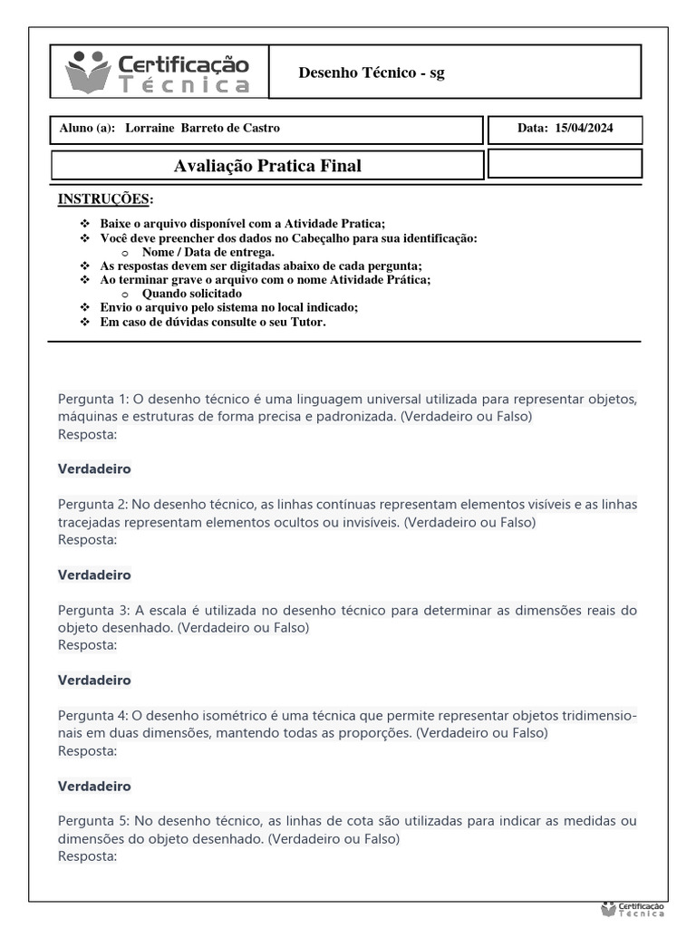 Atividde Prática Padrão Desenho Tec | PDF | Desenho técnico | Desenho
