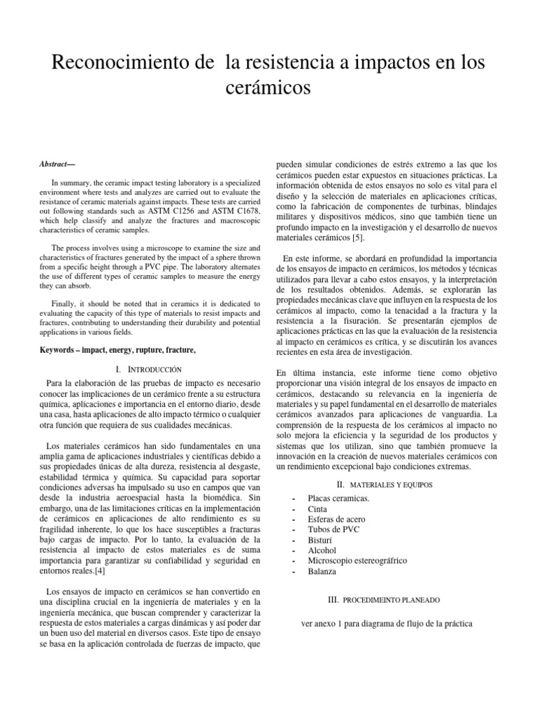INFORME PRUEBAS DE IMPACTO 2023-2 | PDF | Fractura | Laboratorios INFORME PRUEBAS DE IMPACTO 2023-2 | PDF | Fractura | Laboratorios