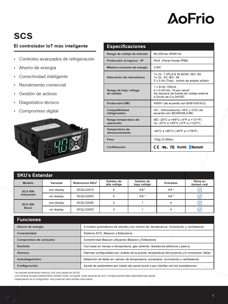 AoFrio WT8578 - I10 SCS - Datasheet-LATAM V2 | PDF | Metrología