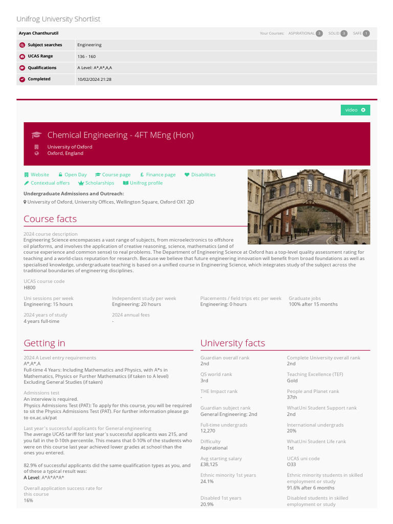 Uni Shortlist | PDF | University And College Admission | Engineering