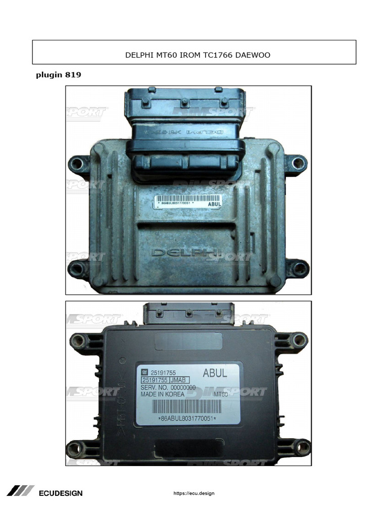 Delphi mt60 Irom tc1766 Daewoo | PDF