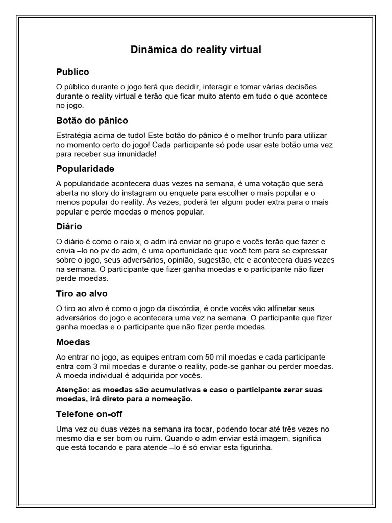 Dinâmica Do Reality Virtual | PDF