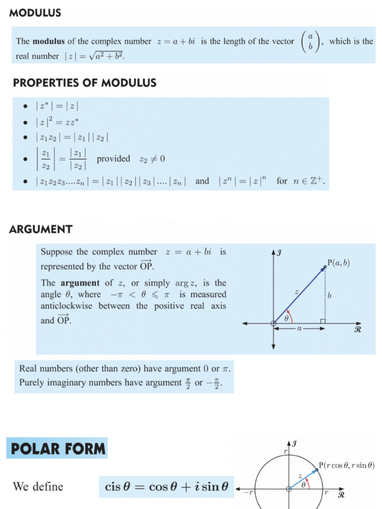 Modulus, Argument & Polar Form | PDF