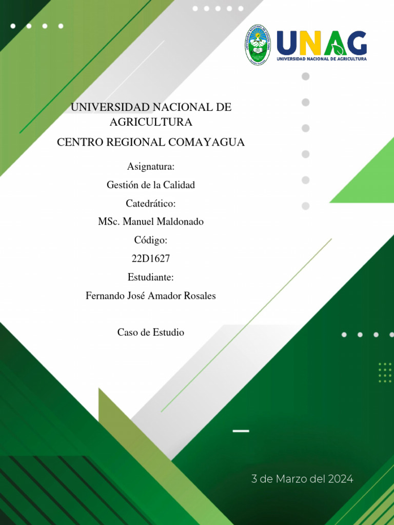 Caso de Estudio - Empresa de Frutas y Verduras. Fernando Amador | PDF | Calidad (comercial ...