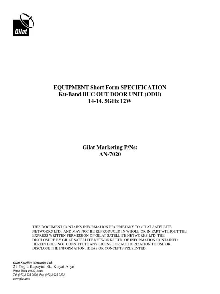 Spec - 10W (P1dB) - Ku - Band - BUC | PDF | Hertz | Information And Communications Technology