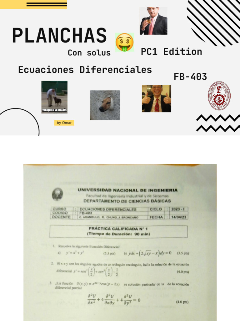 Planchas Pc1 (4 Solus) | PDF | Ecuaciones | Curva