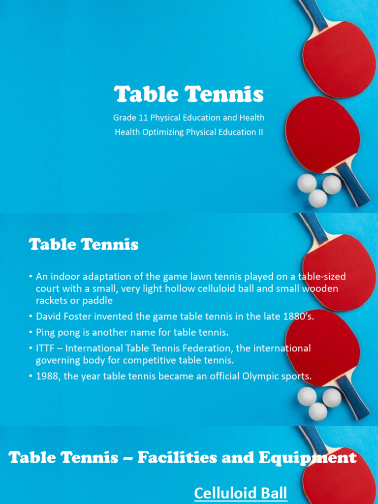 Table Tennis | PDF | Table Tennis | Games Of Physical Skill