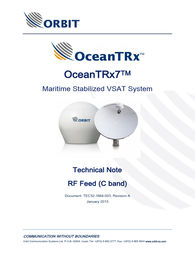 TEC32-1664-003 - OceanTRx7 RF Feed (C Band) | PDF | Antenna (Radio ...