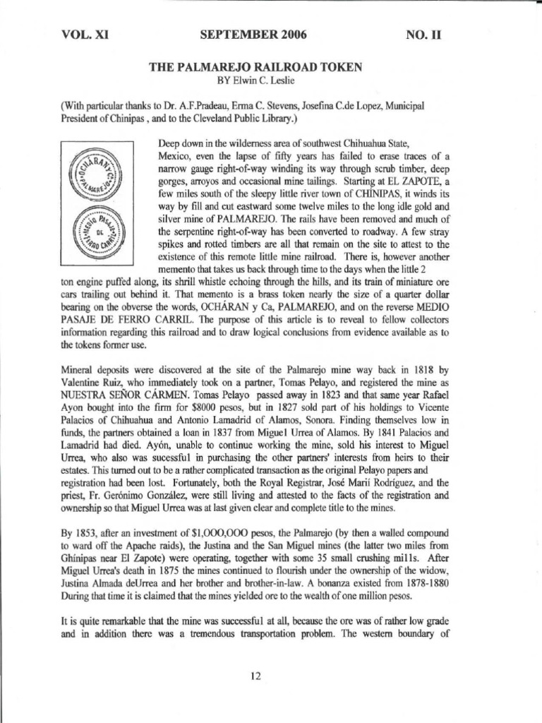 Palmarejo Railroad Token | Download Free PDF | Mining | Rail Transport