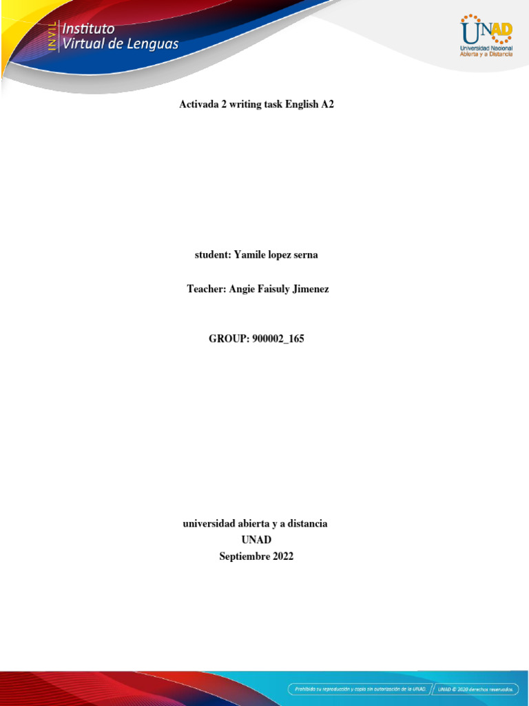 Activity 2 Keep improving my learning skills - Writing Task yamile lopez sena | PDF