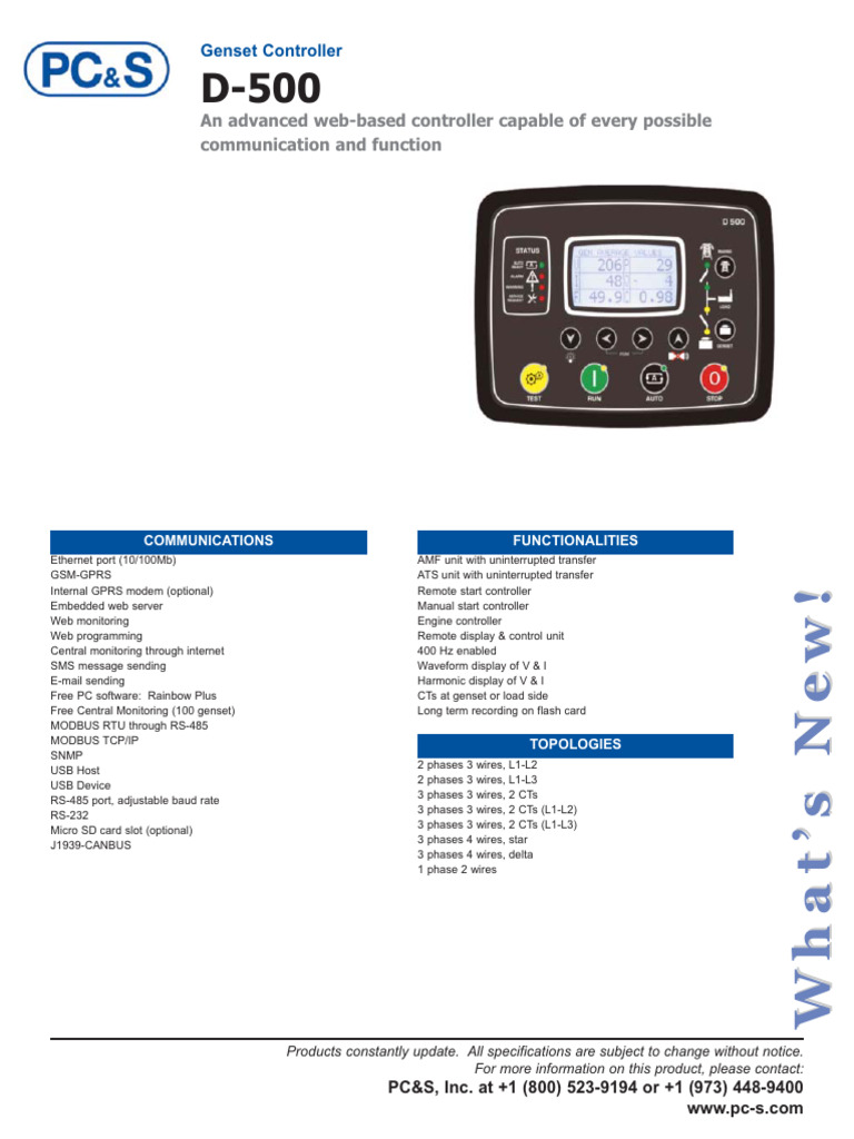 Ds D500 Controller What's New | PDF | Usb | Mains Electricity
