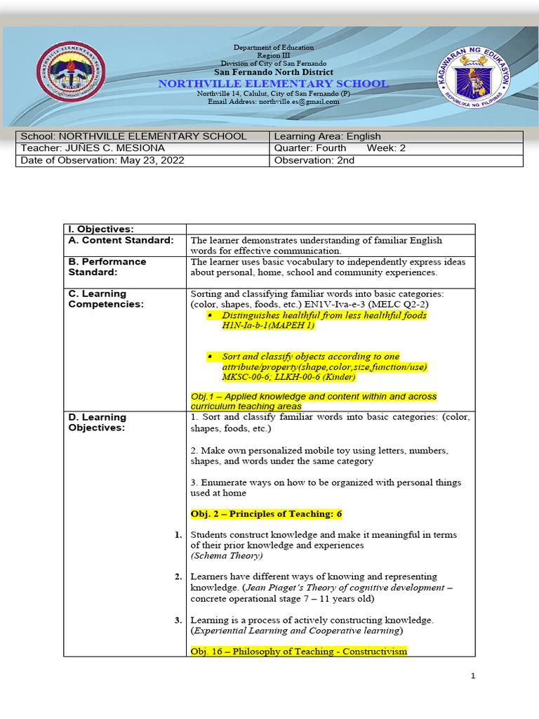 COT2-Junes For RPMS | PDF | Learning | Cognition