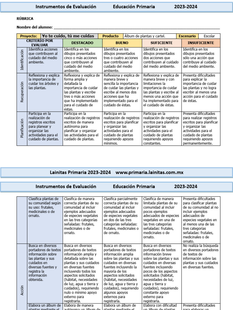 1er Grado Abril - Instrumentos de Evaluación (2023-2024) (1) | PDF | Evaluación | Caso de carta