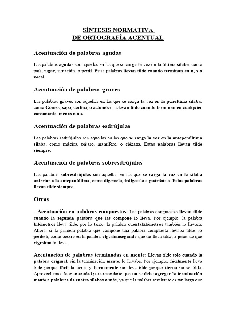 Normas de Acentuación en Español | PDF | Voz humana | Fonética